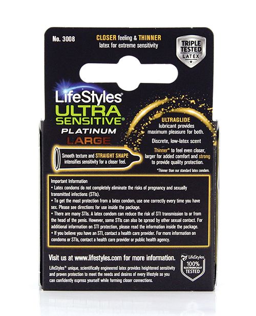 LifeStyles Ultra Sensitive Platinum Large Box 3 ️ WorldCondoms